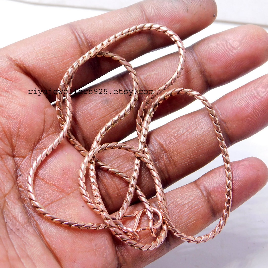 Solid Copper Chain , Pure Copper Snake Chain, Snake Chain Necklace ...