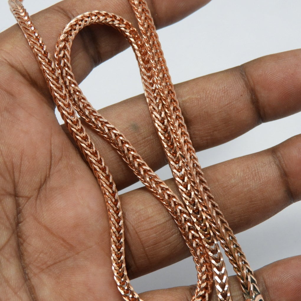 100 % Copper Chain Necklace Pure Copper Wheat Chain Solid - Etsy