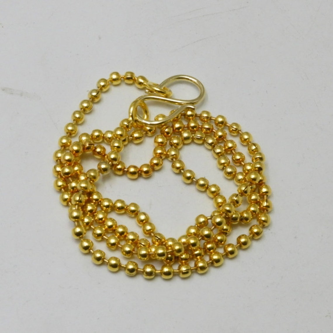 22K Gold Filled Ball Chain Necklace - 3mm Bead - Etsy