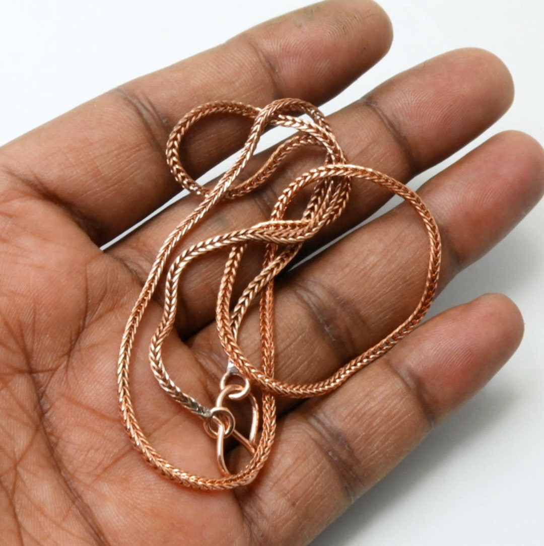 Wheat Chain Necklace Pure Copper Wheat Chain Solid Jewelry Chain Wheat ...