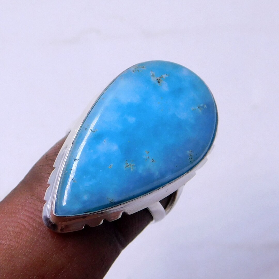 Hemimorphite Silver Ring , Sterling Silver Hemimorphite Ring, Natural ...