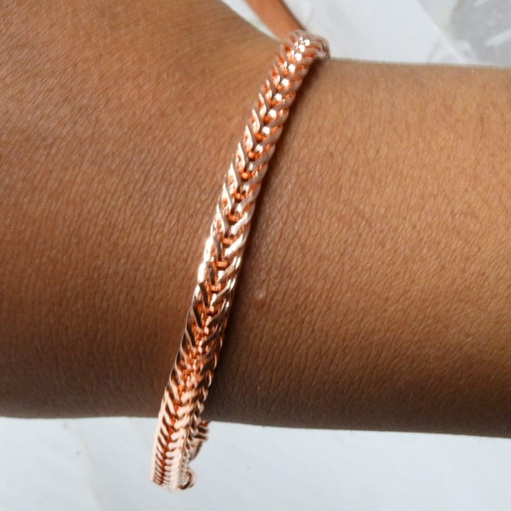 Pure Copper Wheat Chain Bracelet: Solid Eco-friendly Jewelry - Etsy