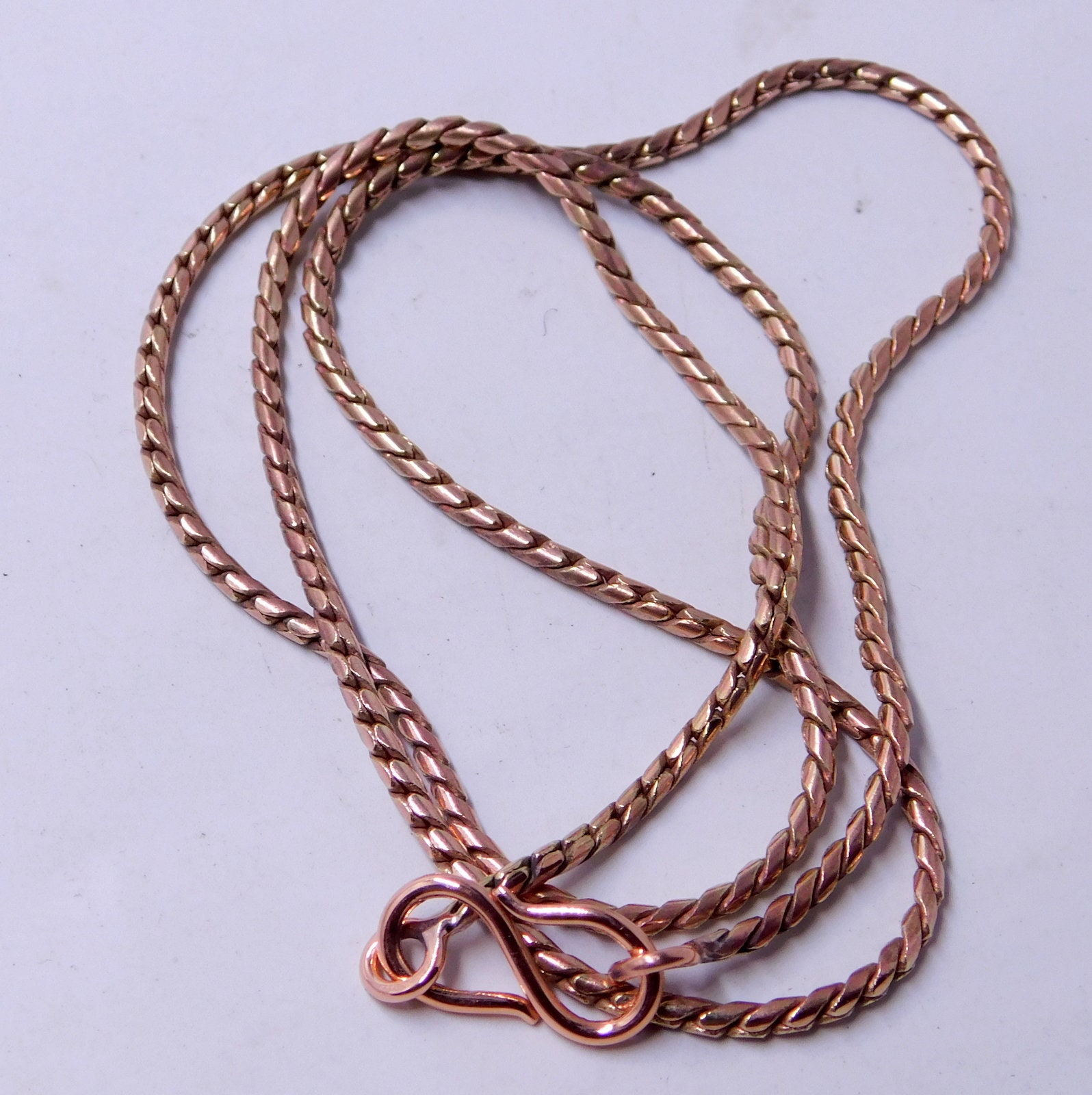 Solid Copper Chain Pure Copper Snake Chain Snake Chain - Etsy
