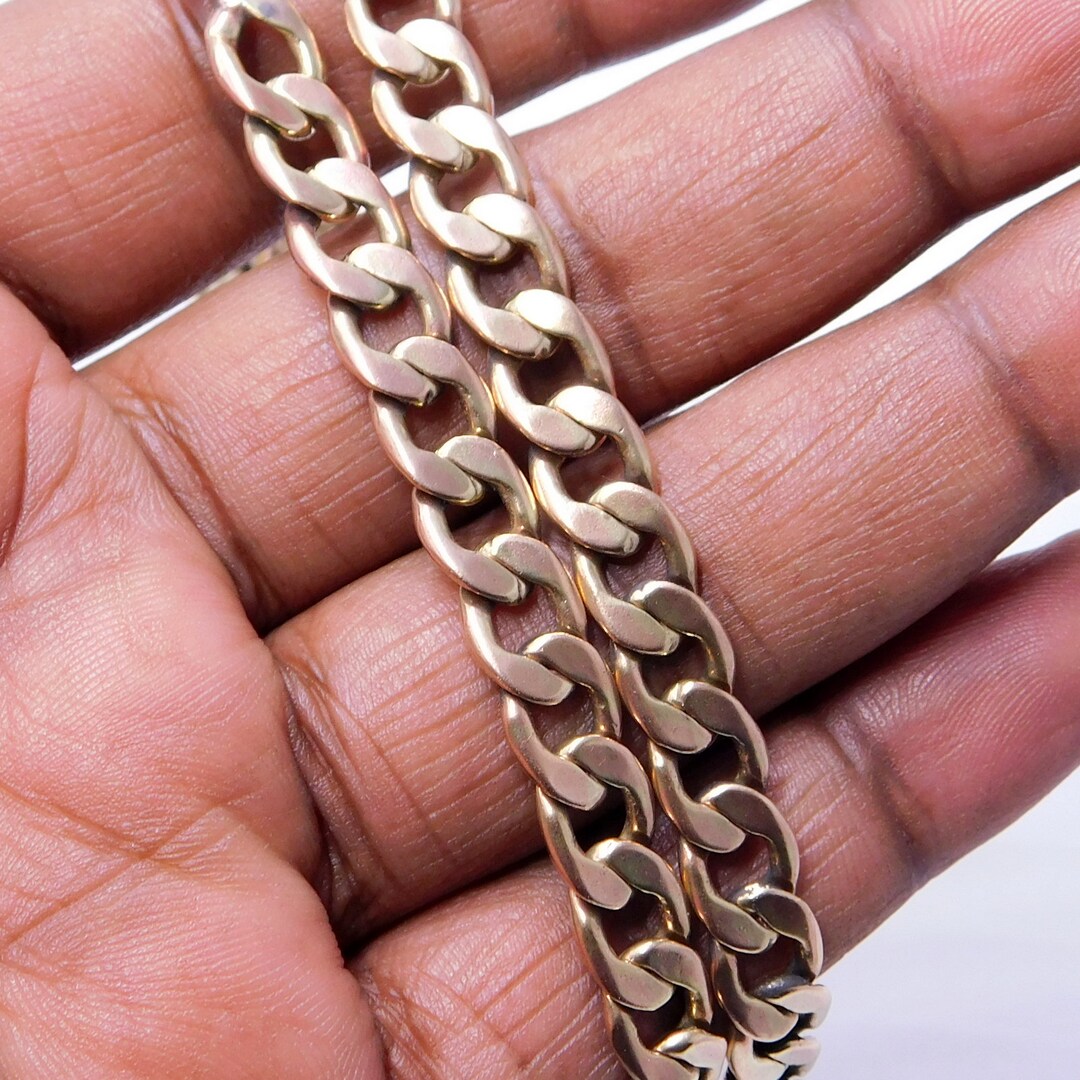 Pure Copper Curb Chain & Link Necklace , Solid Italian Copper Chain 7 ...