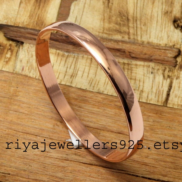 Polished Copper Bangle half Round Pure Copper Bangle Copper - Etsy