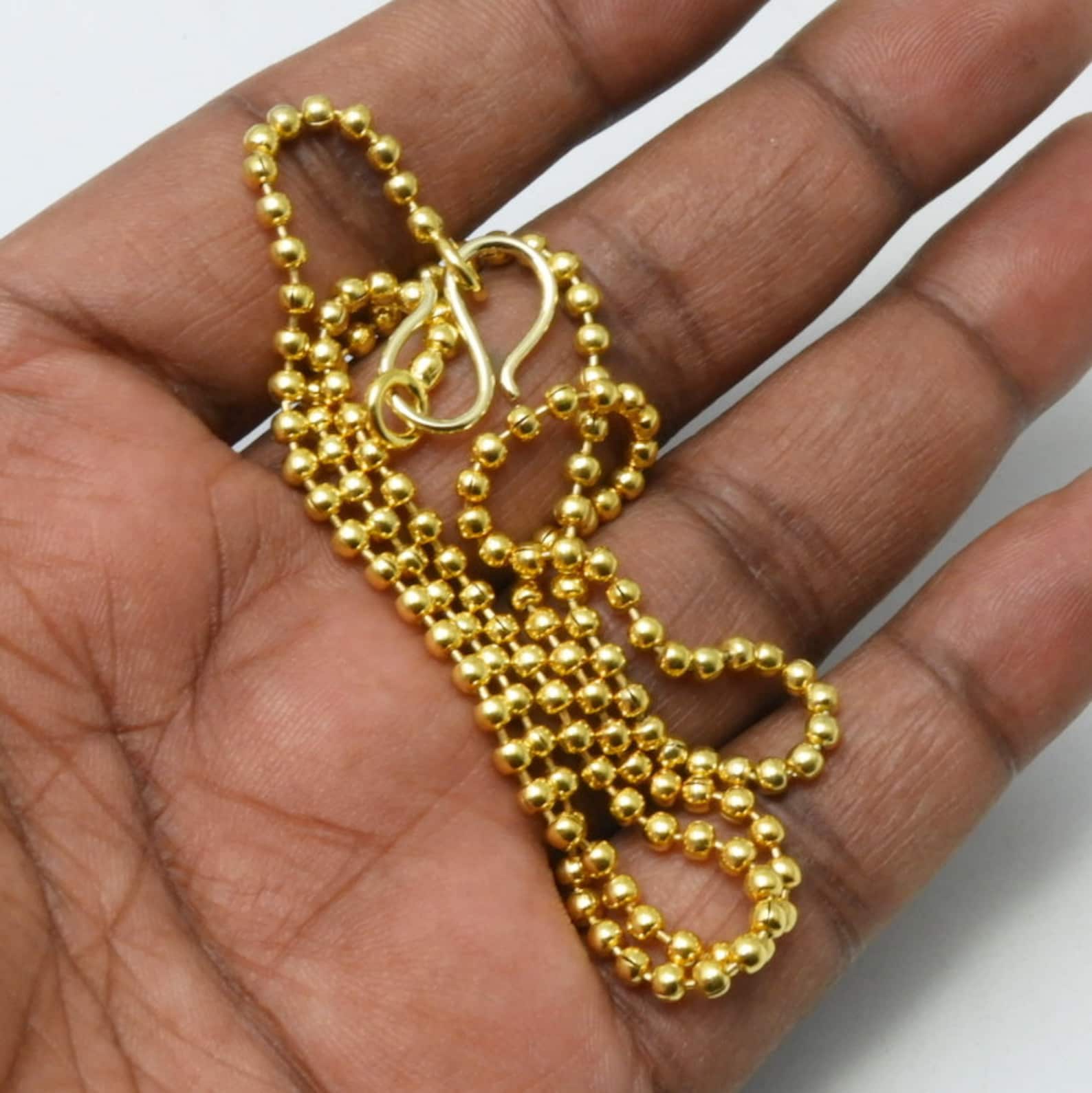 22K Gold Filled Ball Chain Necklace - 3mm Bead - Etsy