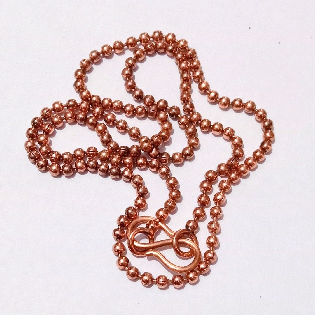 Pure Copper Chain Necklace,copper Ball Bead Chain Necklace,handmade ...