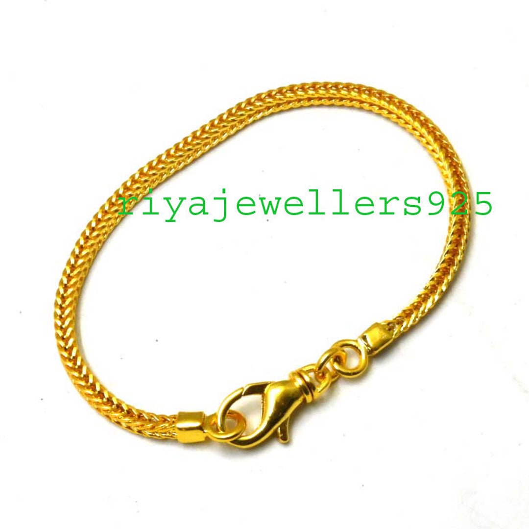 18k Gold Filled Wheat-foxtail Chain Bracelet: Hypoallergenic - Etsy
