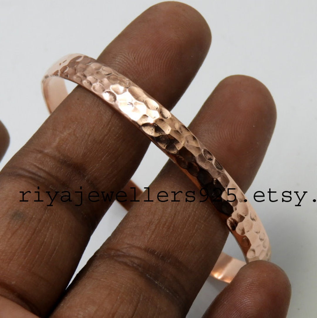 Copper Hammered Banglethick Copper Banglepure Copper Bangle - Etsy