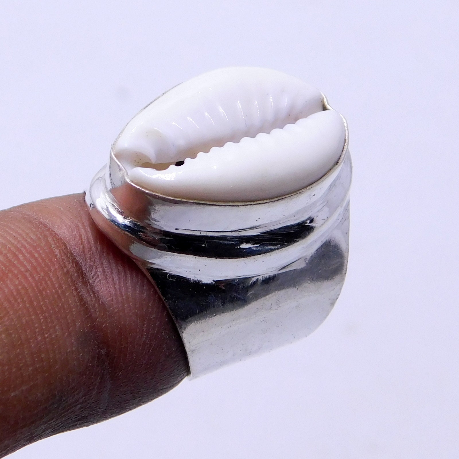 Natural Money Cowrie Sea Shell Sterling Silver Ringfree - Etsy
