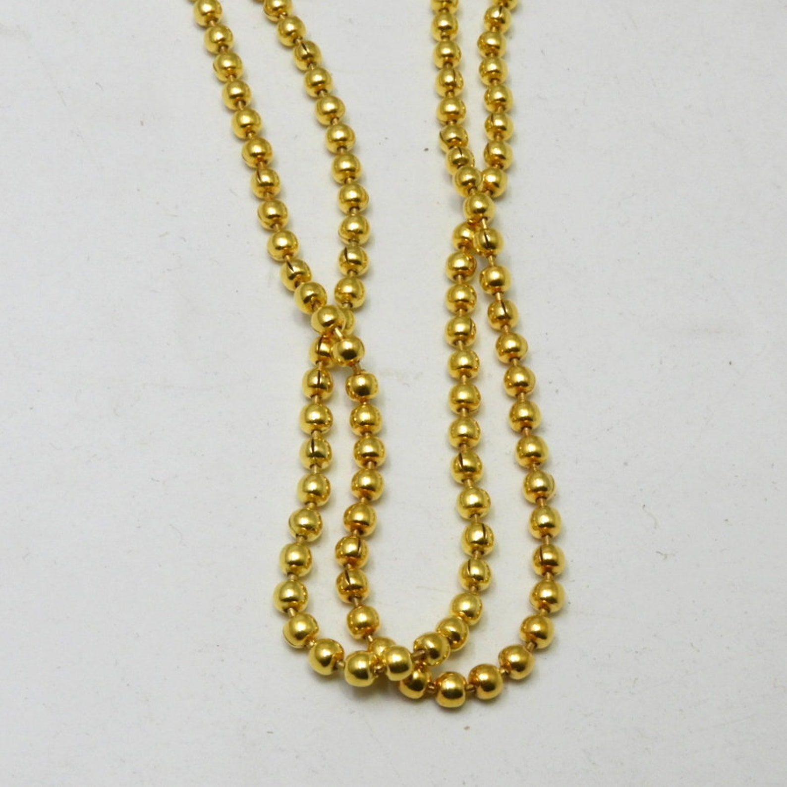 22K Gold Filled Ball Chain Necklace - 3mm Bead - Etsy