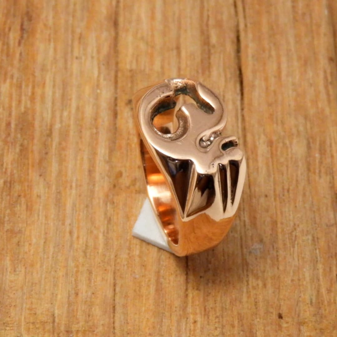 Pure Copper Om Ring, Om Signet Ring, Pinky Ring, Copper Signet Ring,om ...