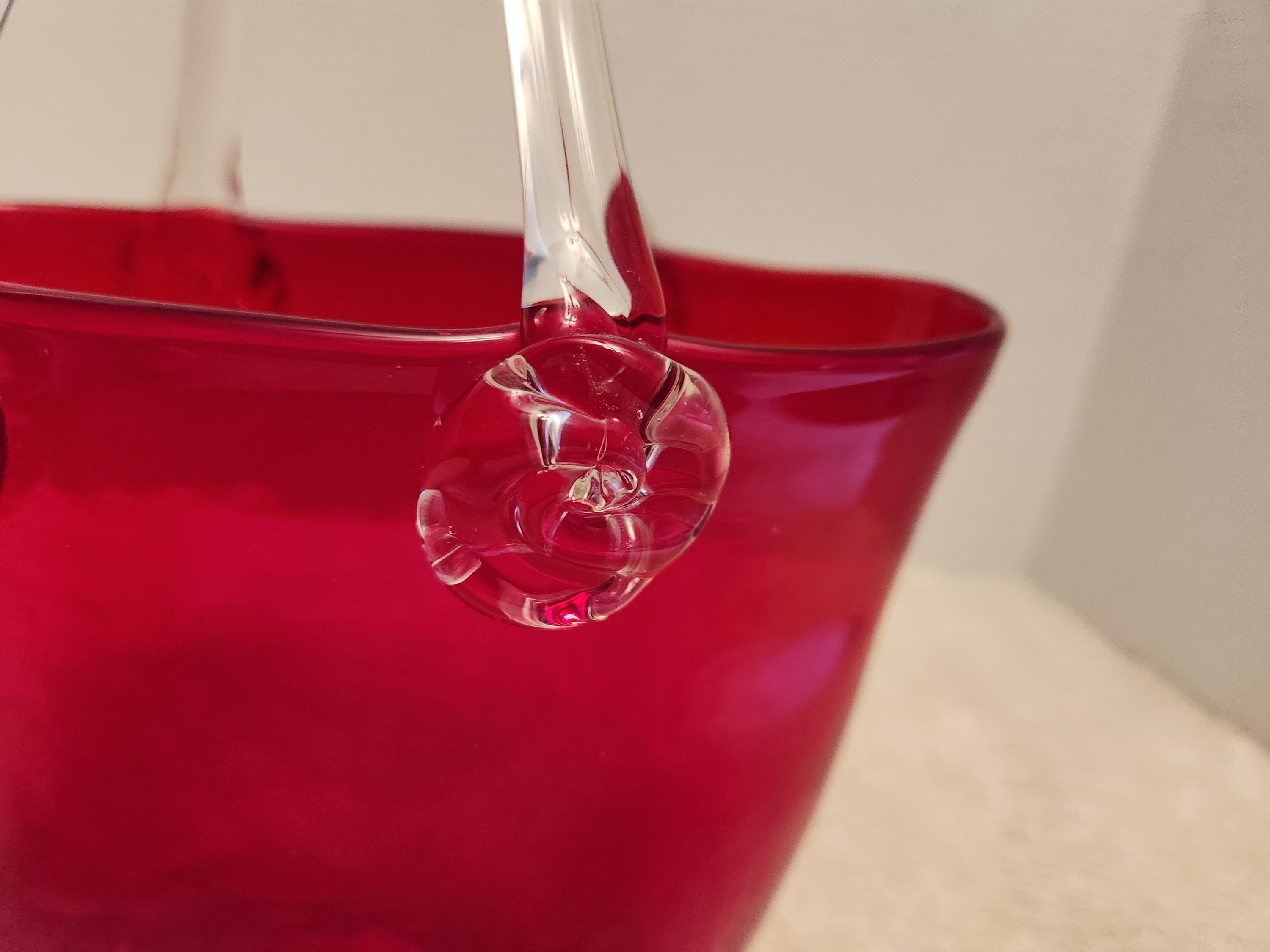 Purse Art Deco Ruby Red Glass Handblown - Etsy