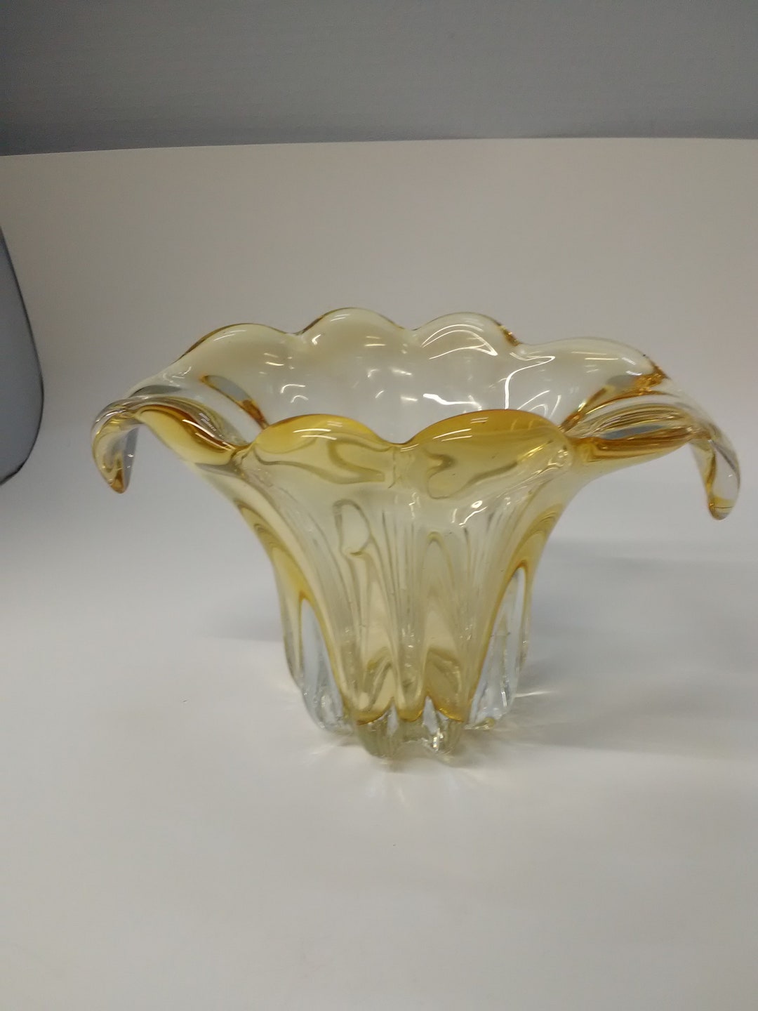 Teleflora Clear Yellow Glass Vase Dish - Etsy