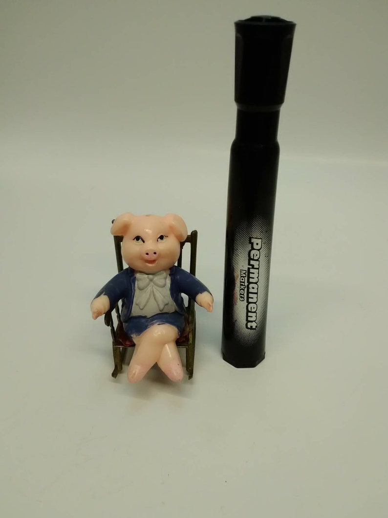 Vintage Celluloid Pig in Rocking Chair. - Etsy