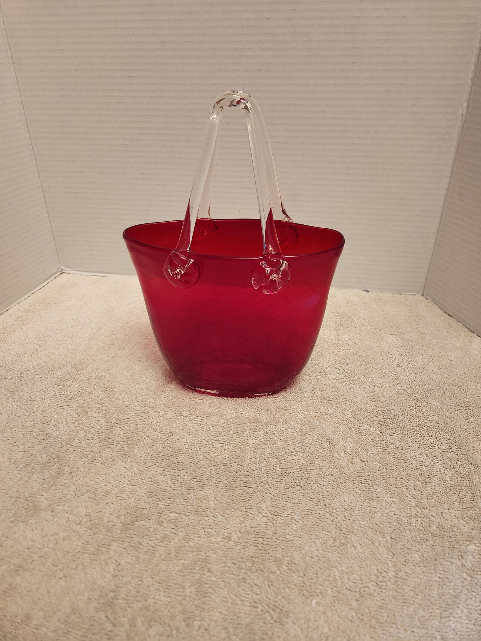 Purse Art Deco Ruby Red Glass Handblown - Etsy
