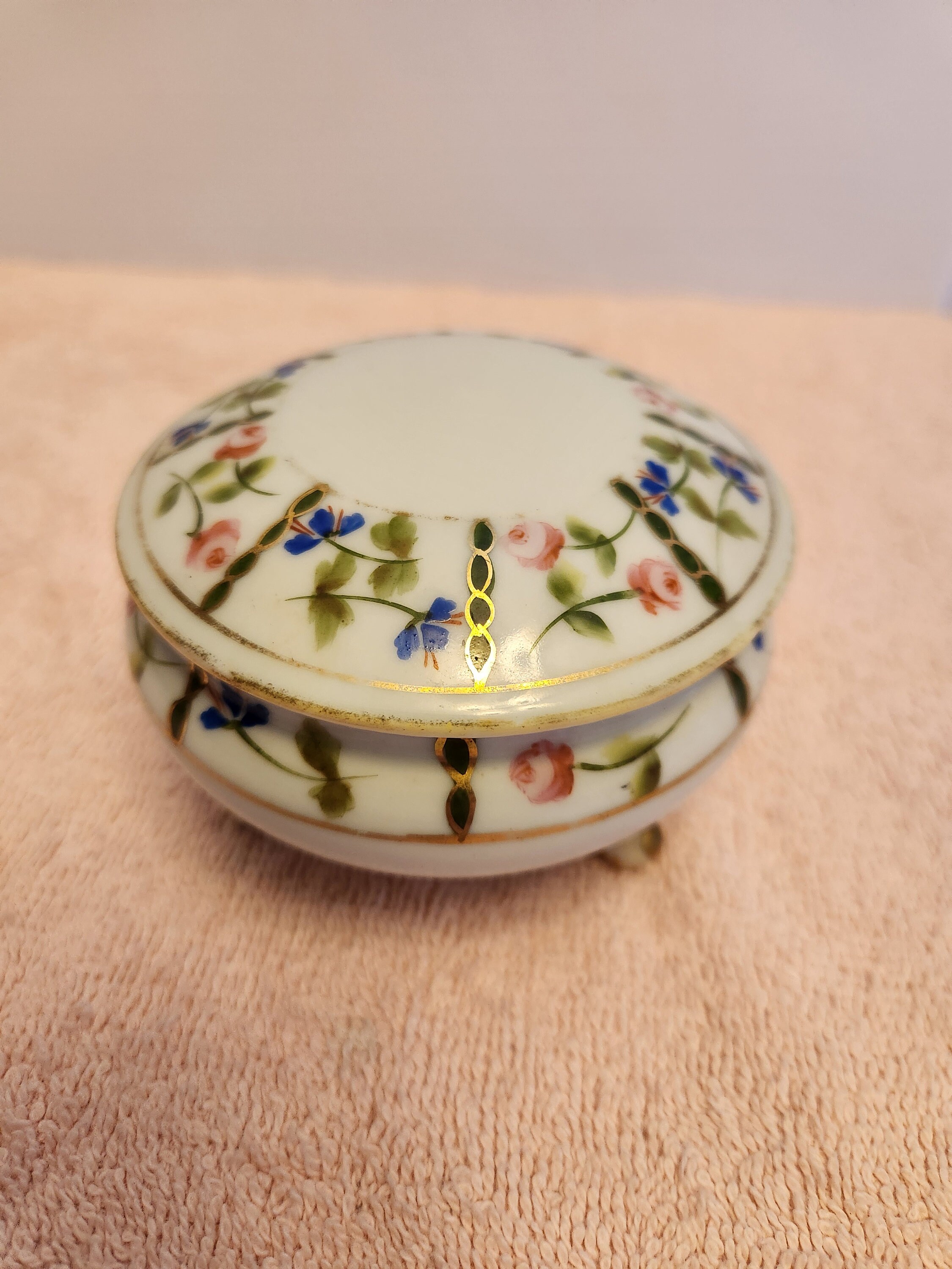 Nippon Powder Box Vintage Ceramic Box Japanese Ceramic Powder Box ...