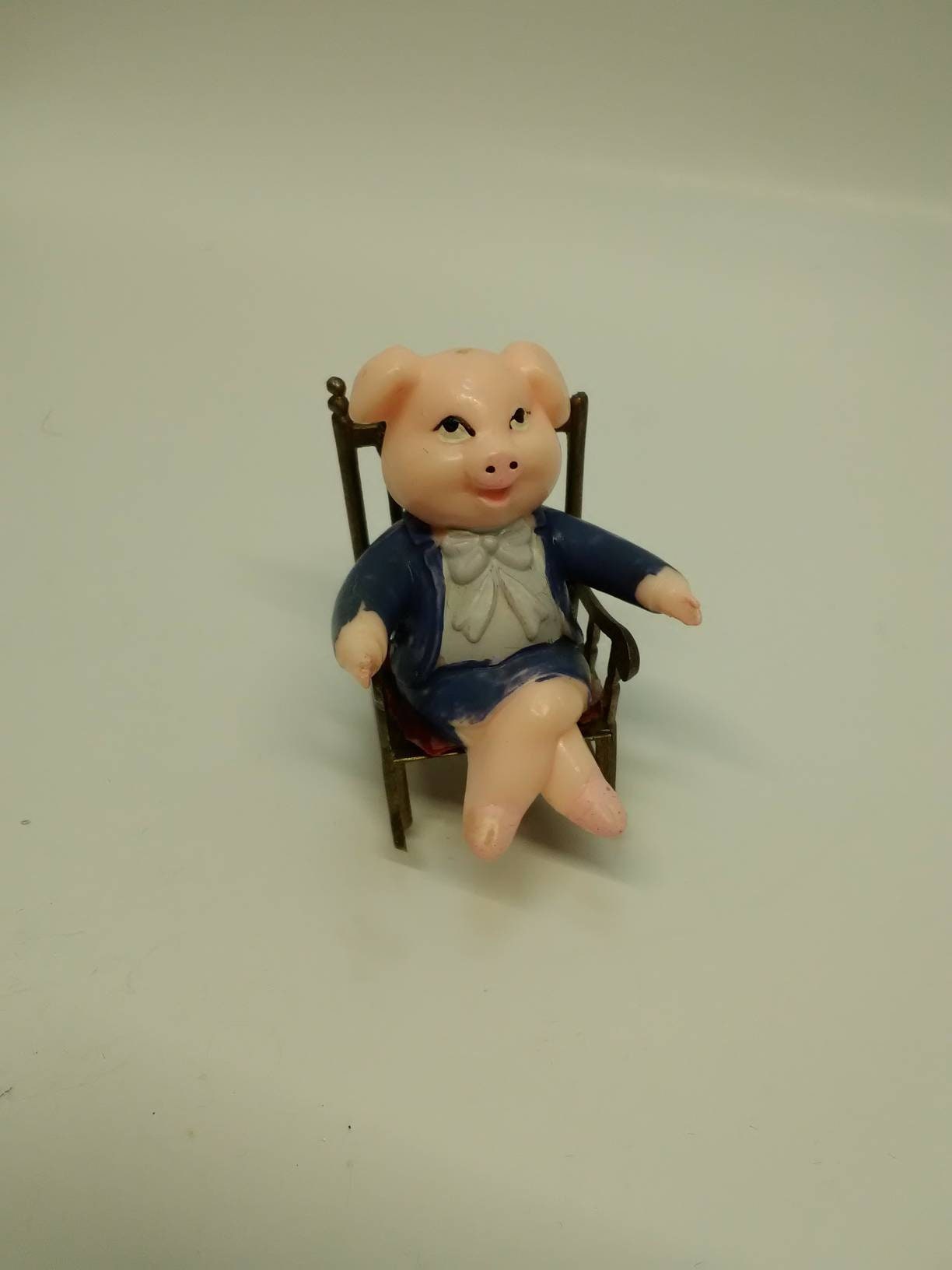 Vintage Celluloid Pig in Rocking Chair. - Etsy