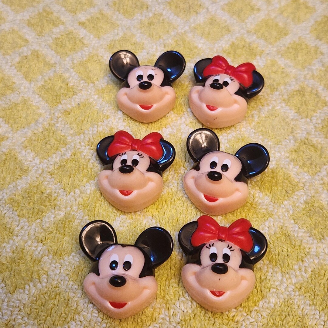 Minnie and Mickey Mouse Button Covers - Set of 6 - Etsy