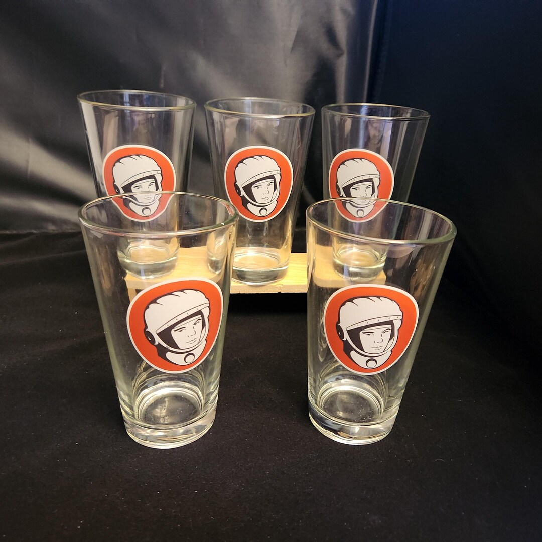 Vintage Astronaut Glasses Rare Space Tumblers Astronaut Images Spaceman ...