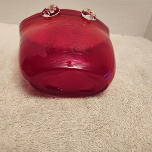 Purse Art Deco Ruby Red Glass Handblown - Etsy