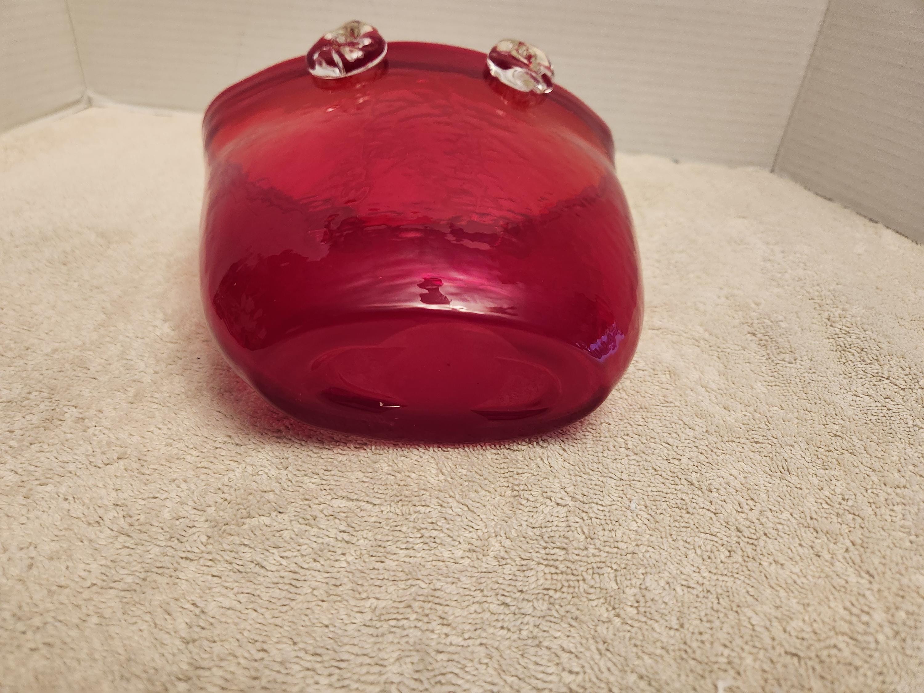 Purse Art Deco Ruby Red Glass Handblown - Etsy