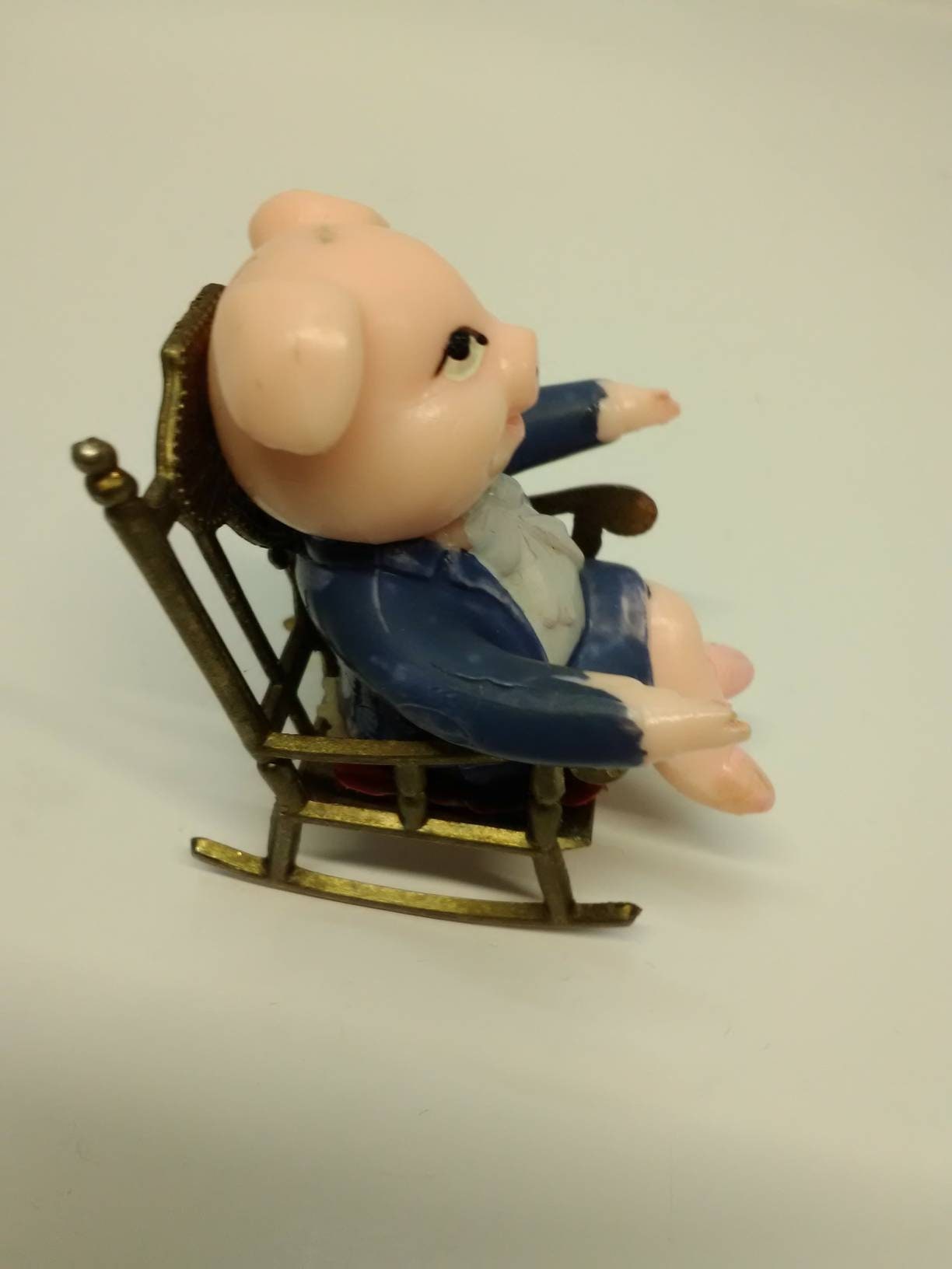 Vintage Celluloid Pig in Rocking Chair. - Etsy