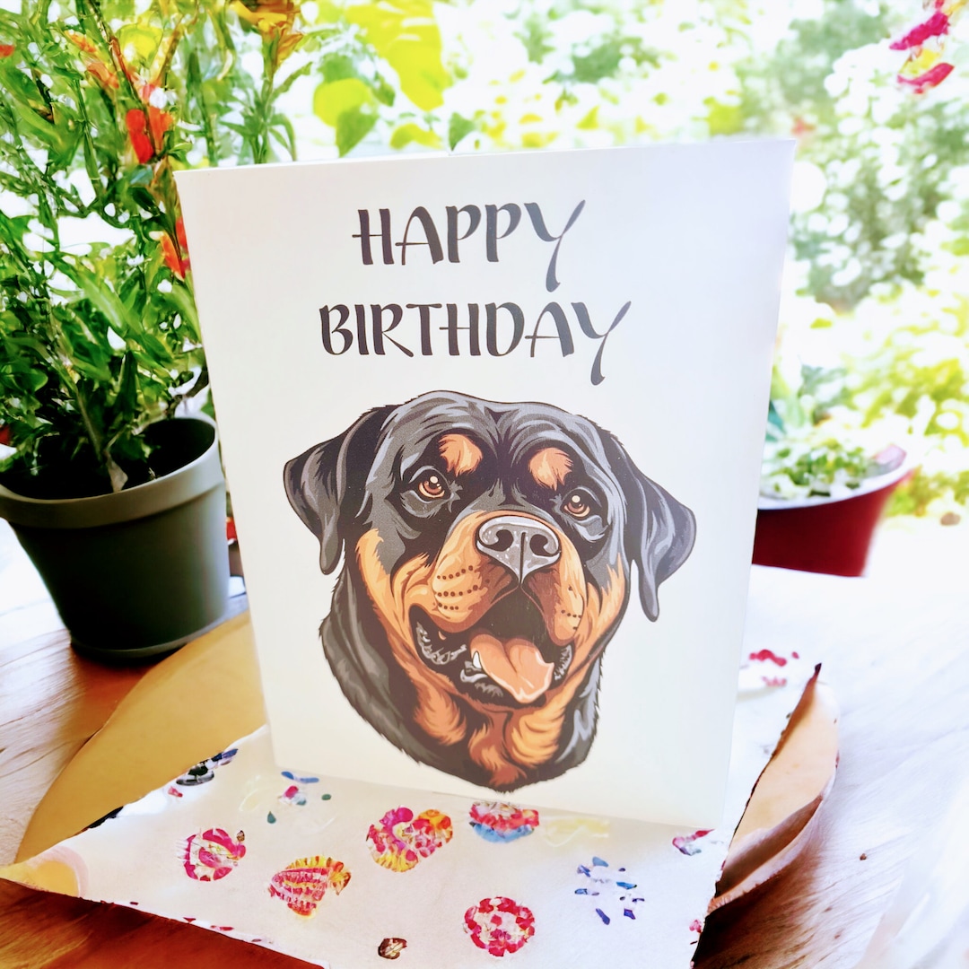Rottweiler Birthday Card Rotti Card Dog Happy Birthday - Etsy