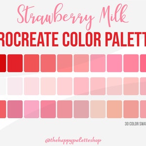 Strawberry Milk Procreate Color Palette | Lettering | Digital Art ...