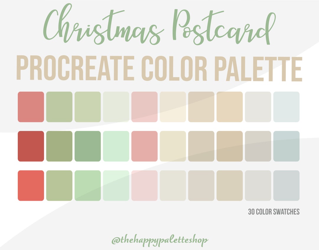 Christmas Procreate Color Palette | iPad Lettering | Digital Art | Vintage Christmas Color ...