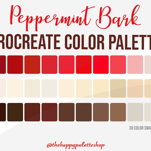 Christmas Procreate Color Palette Lettering Digital Art iPad Procreate Red and Green Palette ...