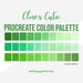 Green Procreate Color Palette | Lettering | Digital Art | Cute Color ...