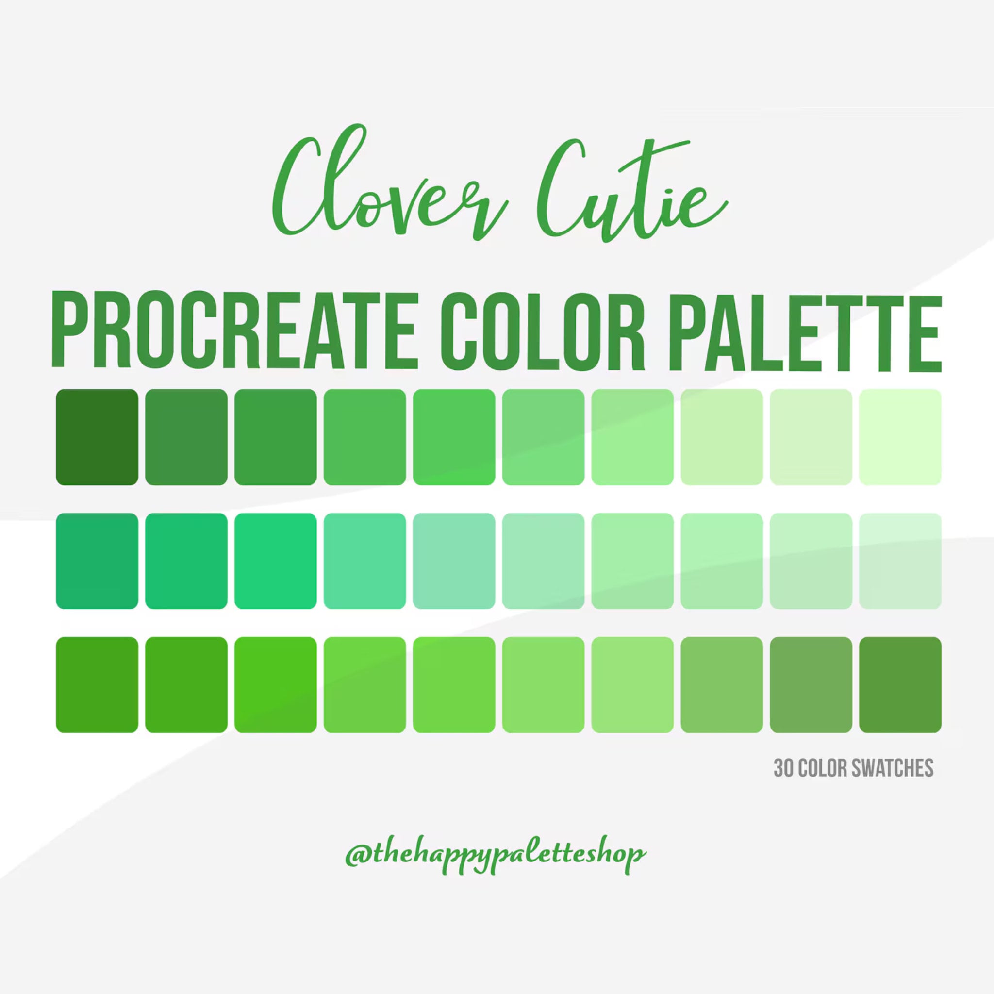 Green Procreate Color Palette | Lettering | Digital Art | Cute Color ...