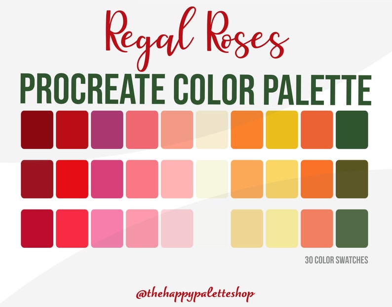 Rose Procreate Color Palette For Ipad Digital Art Elegant Procreate Color Palette Procreate