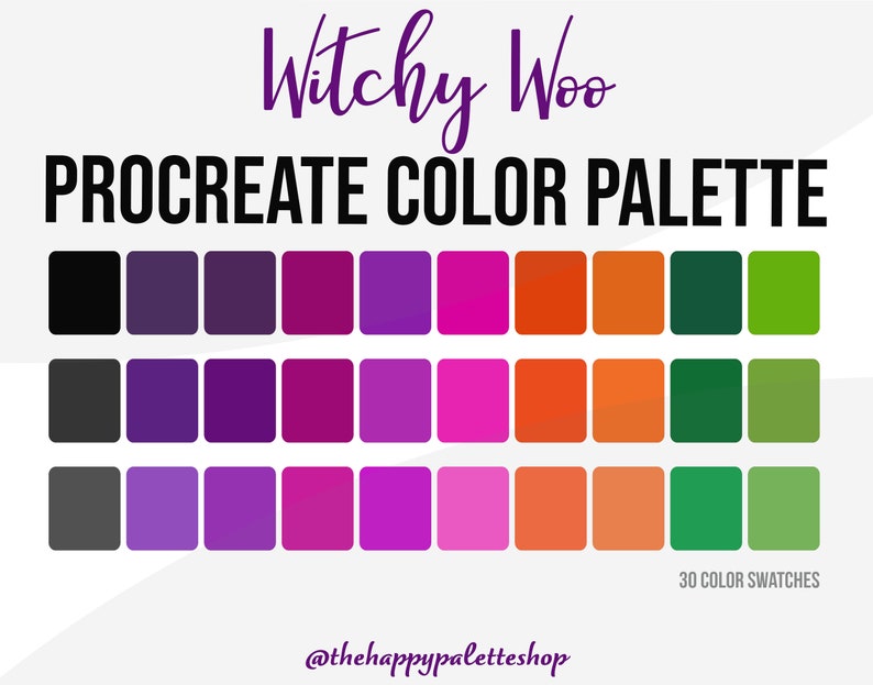 Halloween Procreate Color Palette Witch Procreate Color Palette Lettering Digital Art