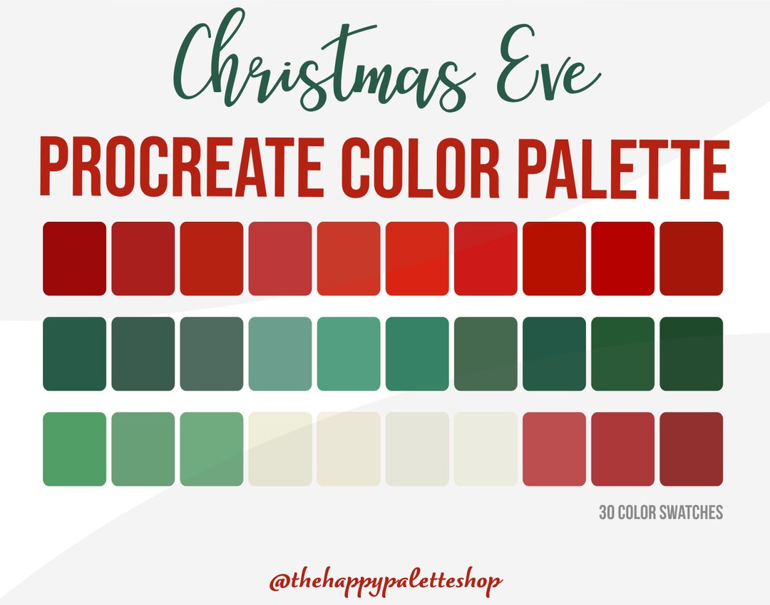 Christmas Procreate Color Palette Lettering Digital Art Ipad