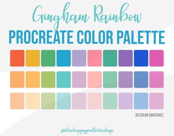 Rainbow Procreate Color Palette Lettering Digital Art - Etsy