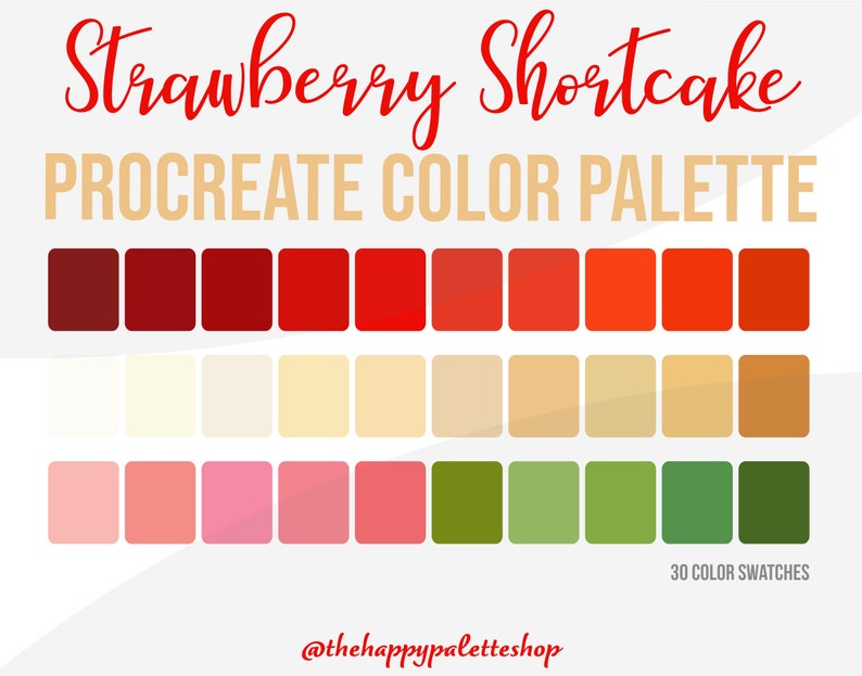 Strawberry Procreate Color Palette | Lettering | Digital Art ...