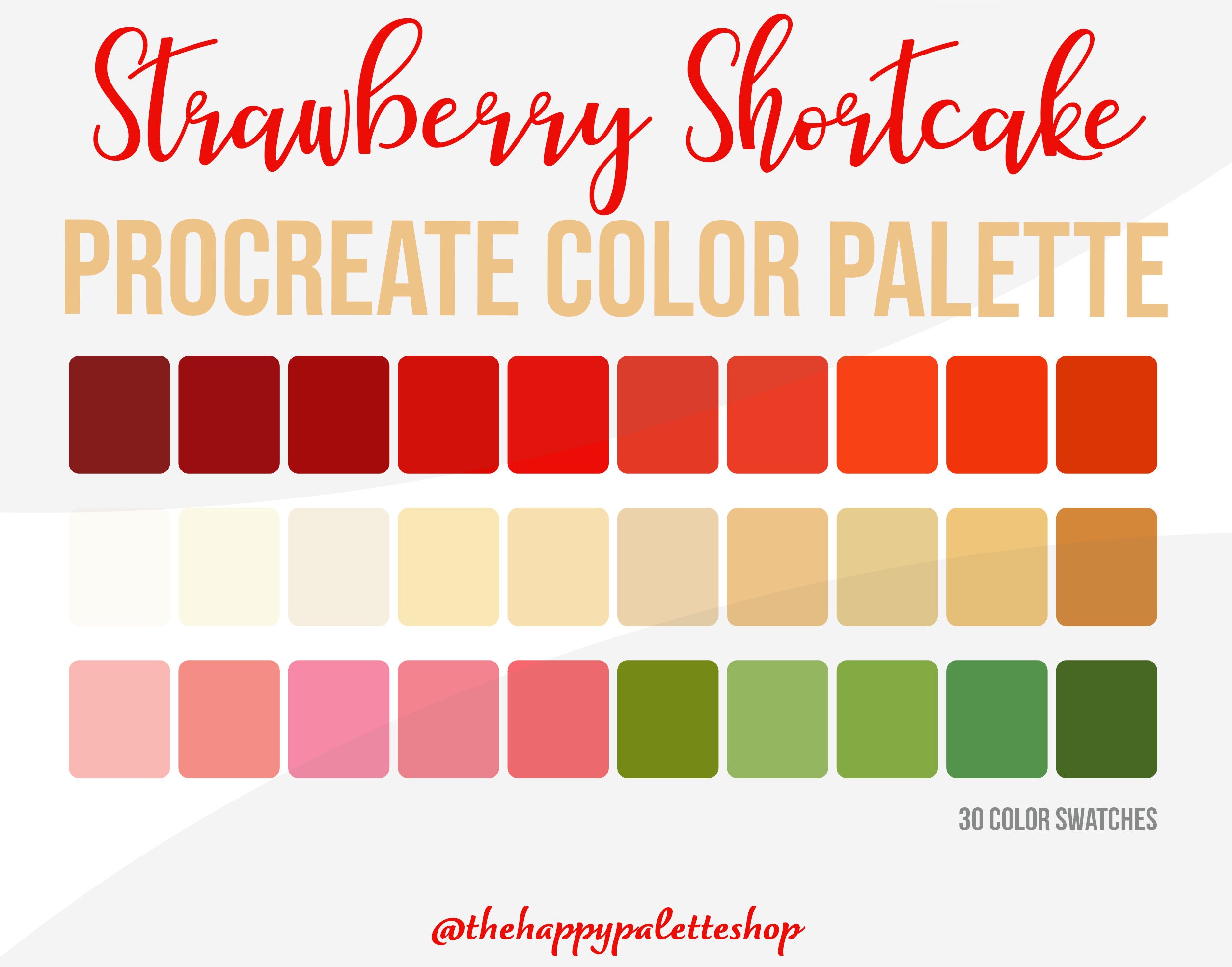 Strawberry Procreate Color Palette Lettering Digital Art Illustration Ipad Procreate