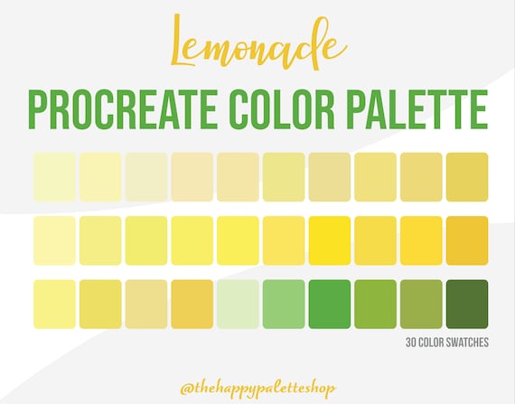 Lemonade Procreate Color Palette Lettering Digital Art | Etsy
