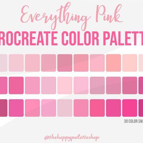 Everything Pink Procreate Color Palette Lettering Digital - Etsy