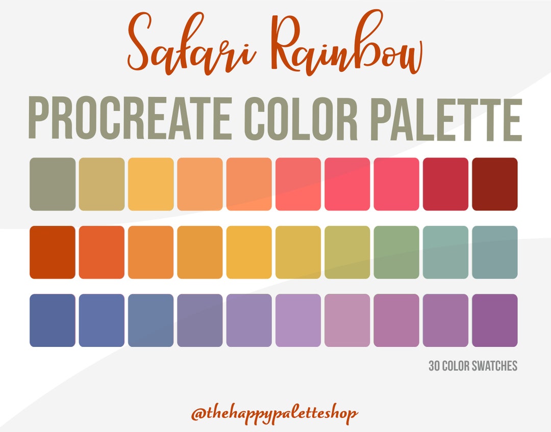 Earth Tones Rainbow Procreate Color Palette | iPad Lettering | Digital ...