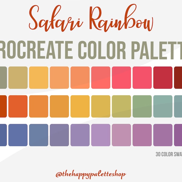 Muted Rainbow Color Palette - Etsy