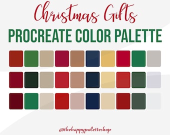 Christmas Procreate Color Palette | Lettering | Digital Art | iPad Procreate | Red and Green ...