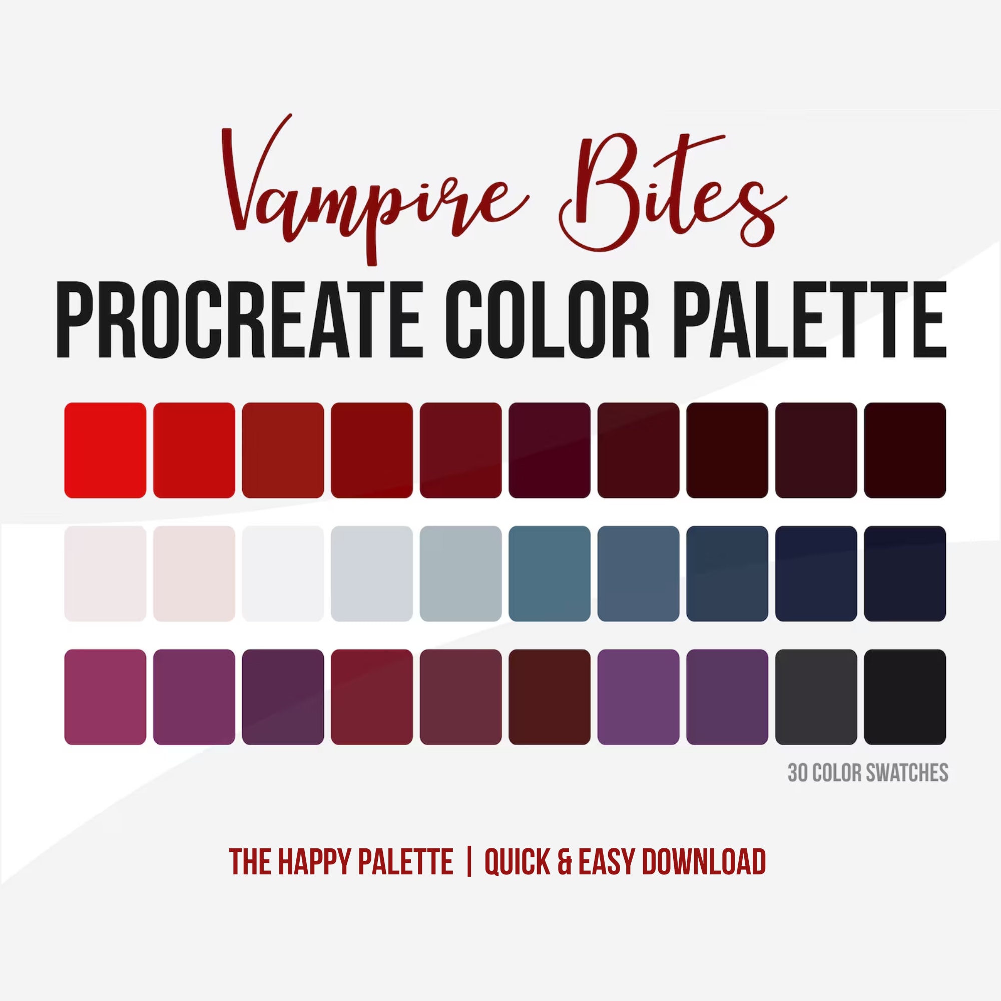 Vampire Procreate Color Palette | Lettering | Digital Art | Halloween ...