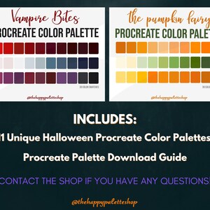 Halloween Procreate Color Palette Bundle | Digital Art & iPad Lettering ...