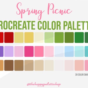 Spring Procreate Color Palette | iPad Lettering | Digital Art | Cute ...