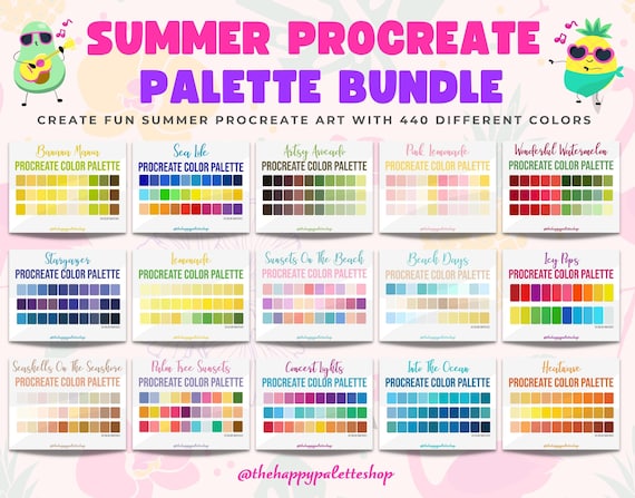 Summer Procreate Color Palettes Bundle Digital Art & | Etsy