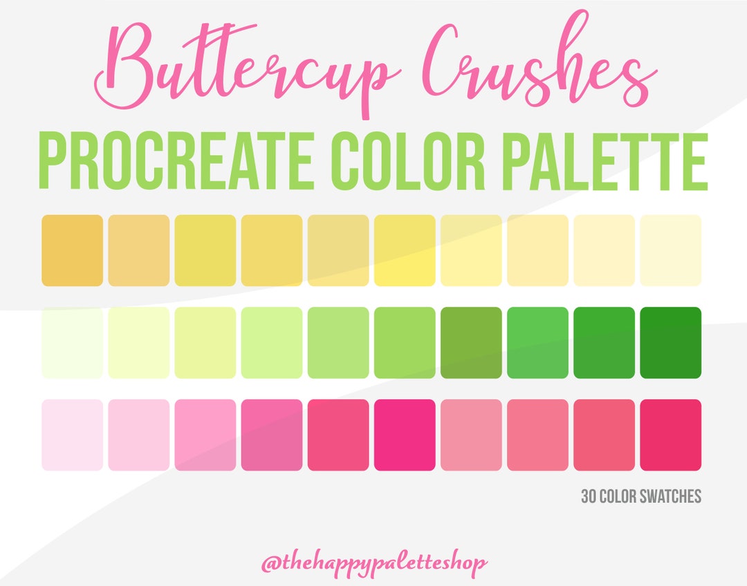 Kawaii Procreate Color Palette Lettering Digital Art Ipad Procreate Yellow Procreate Color