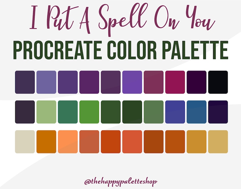 Witch Procreate Palette | Halloween Color Palette | Lettering | Digital ...